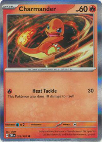 Pokemon Card - S&V: Obsidian Flames 026/197 - CHARMANDER (holo promo ...