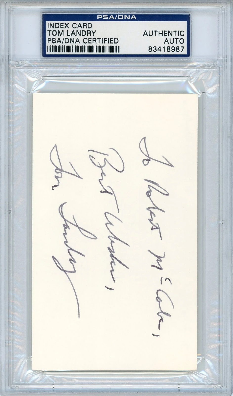 Tom Landry Autographed Memorabilia | Signed Photo, Jersey, Collectibles ...