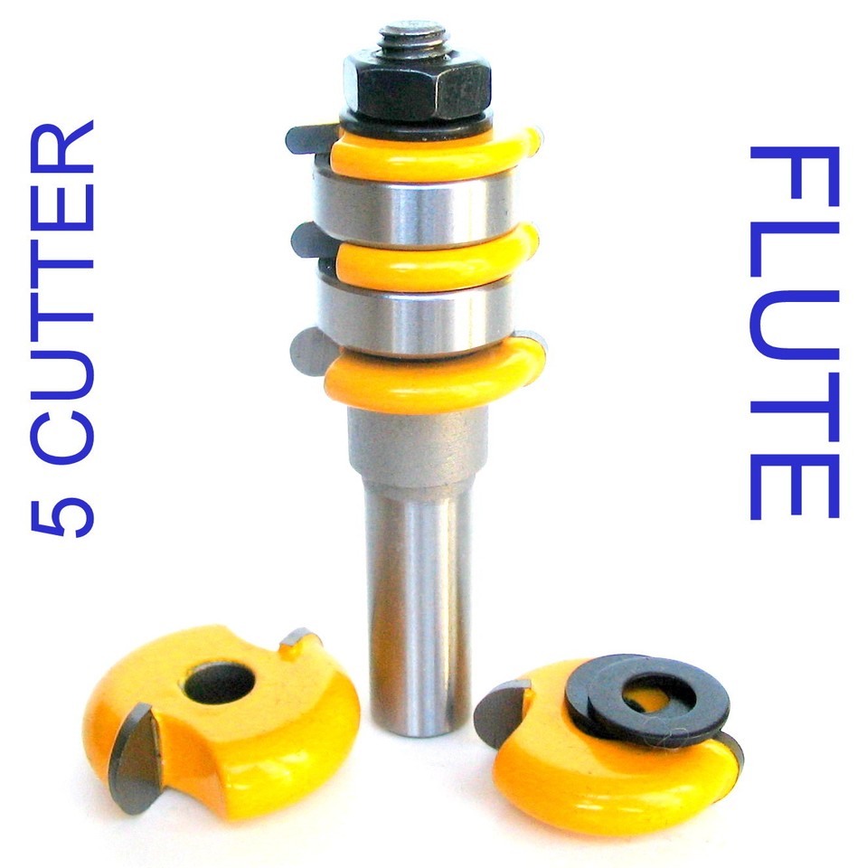 1PC 1/2" SH 1/4" radius Flute Assembly Router Bit & 4 Cutters Set sct ...