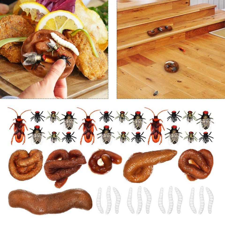 1 Set Realistic Fake Poop Fake Maggots April Fools' Day Prank Stuff ...