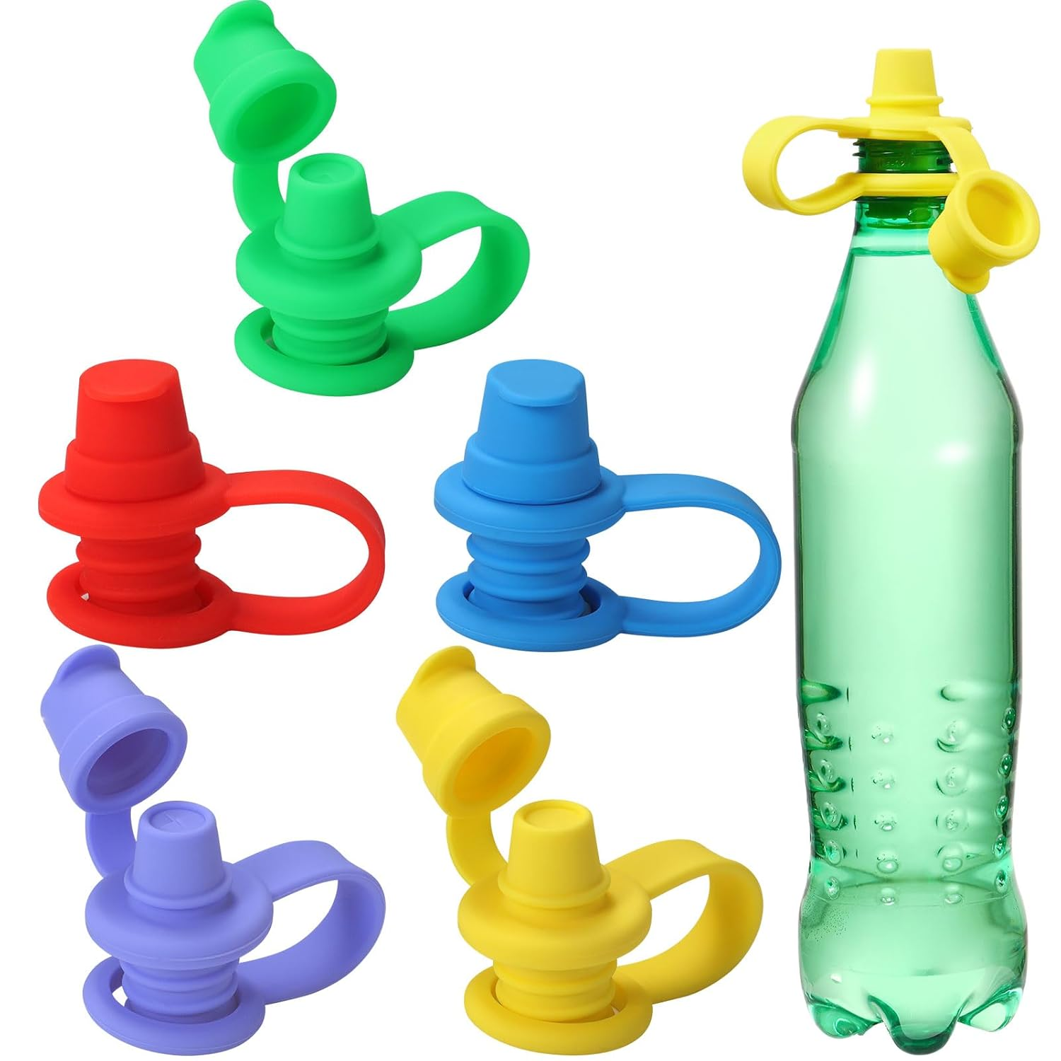No Spill Silicone Bottles Top Spout for Toddlers, Water Bottle Topper ...