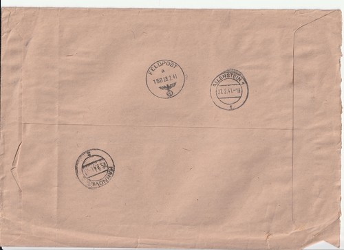 1941 Germany Feldpost A Headquarters 6x9 Cover Envelope *SEE ...