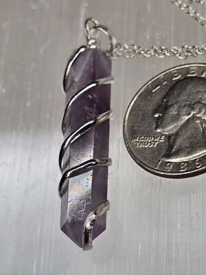Banded Amethyst Stone Pendant Necklace Natural stone necklace | eBay