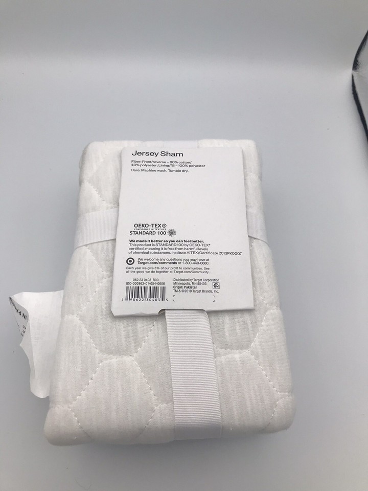 Room Essentials Jersey Sham 60% Cotton 40%polyester,lining/fill 100% ...