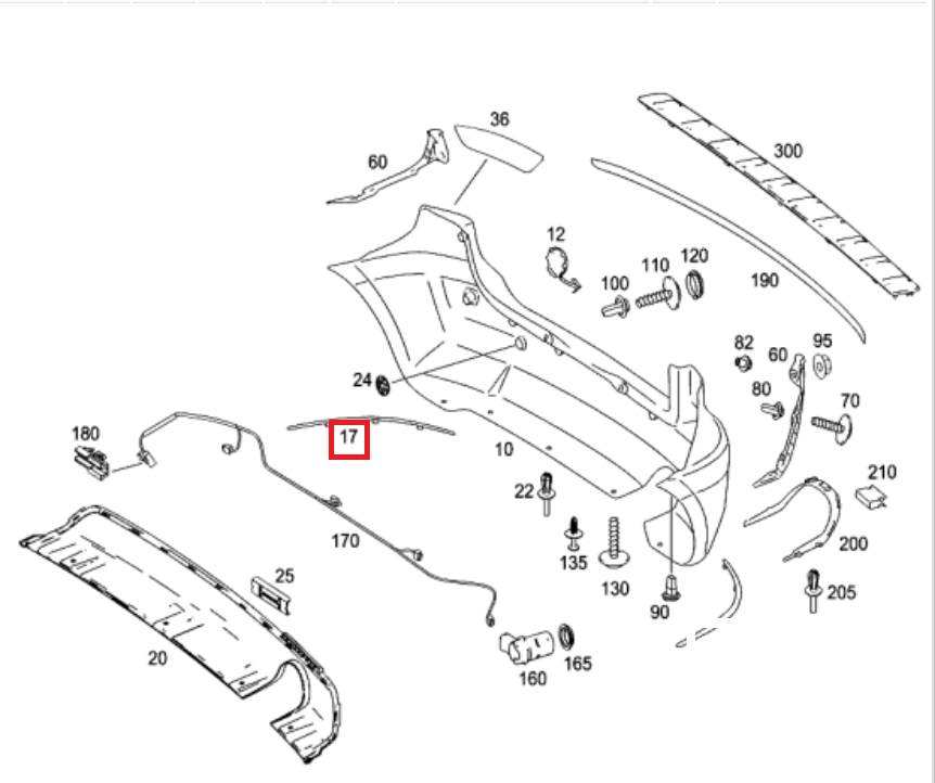 NEW GENUINE MERCEDES MB B CLASS W245 REAR BUMPER RIGHT CHROME MOLDING ...