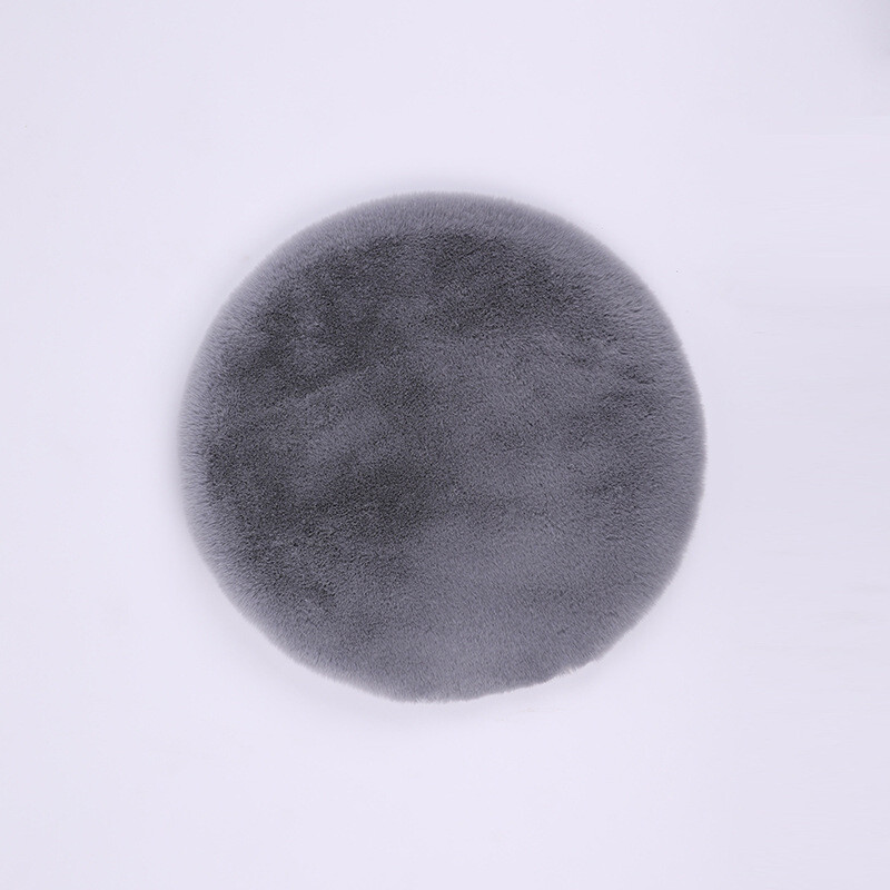 Faux Fur Chair Pad 45cm Round Cover Seat Cushion Pad Carpet Soft Mat | eBay
