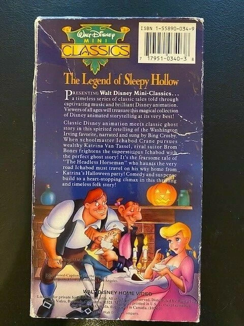 The Legend Of Sleepy Hollow Disney Vhs