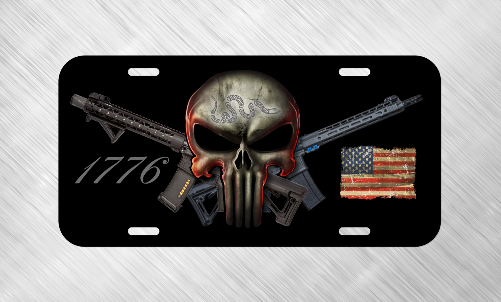 The Punisher USA 1776 Patriot NRA AR15 License Plate Auto Car Tag FREE ...