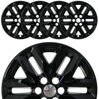 4 for GMC ACADIA 2017-2019 Black 18" Wheel Skins Hub Caps Aluminum Rim ...