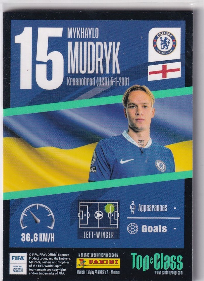 Panini 2023 High Class Trading Card No. 149 Mykhaylo Mudryk Super Sonic ...