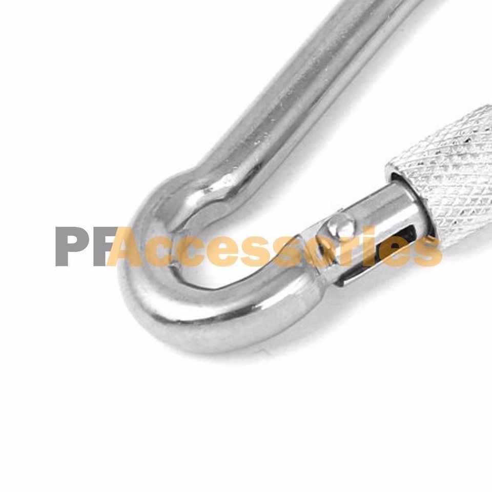 5 Pcs 4.7" Heavy Duty Metal Screw Lock Carabiner Hook Snap Clip D-Ring ...