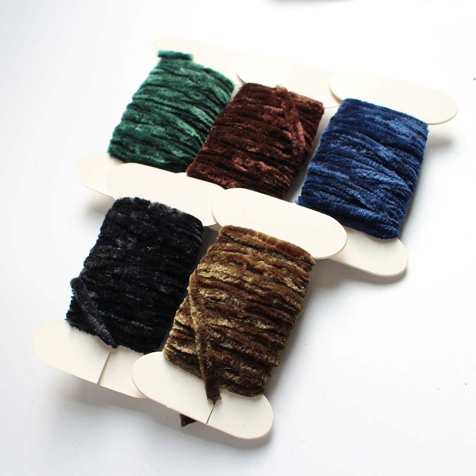 25 Colors Worms Rayon Yarn Tinsel Chenille Nymph Fly Tying Floss Thread ...