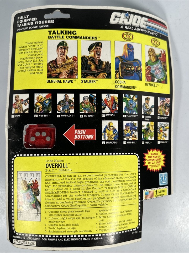 1991 Hasbro | GI JOE Talking Battle Commanders - Overkill | Action ...