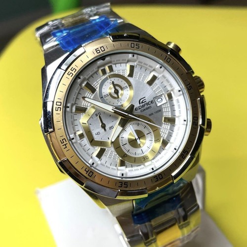 Casio Edifice Chronograph Watch Gold/Silver Battery Working Minor ...