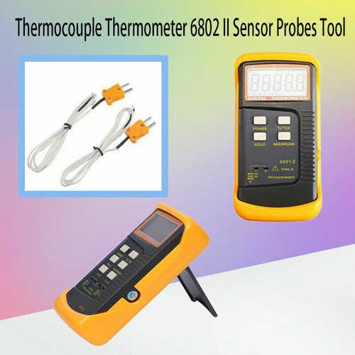 Dual Channel K-type Digital Thermocouple,Thermometer 6802 II 4x Probe ...