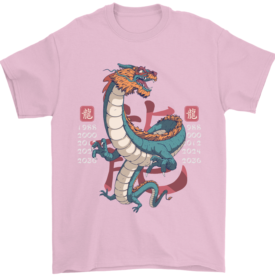 Chinese Zodiac Shengxiao Year of the Dragon Mens T-Shirt 100% Cotton ...