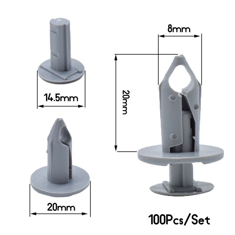 100X Longer Long Trim Panel Clips Van Carpet Lining For VW Transporter ...