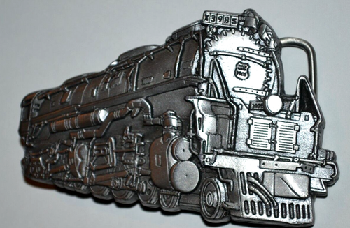 VINTAGE UNION PACIFIC RAILROAD METAL TRAIN BELT BUCKLE ENGINE 3985 ...