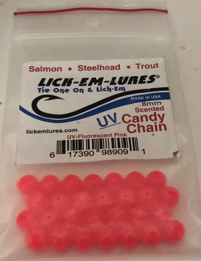 NEW LICK-EM-LURES Candy Chain 8mm|Fluorescent Pink|Soft Beads SHIPN24HR ...