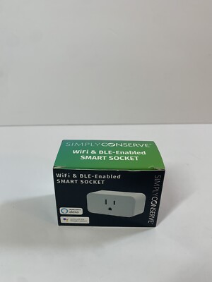NIB Simply Conserve WiFi & BLE Enabled Smart Socket Works w/Alexa FAST ...