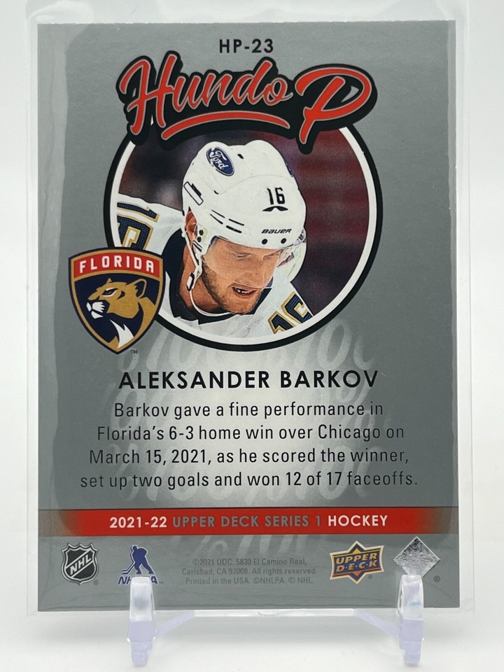 2021-22 Upper Deck Series 1 Hundo P HP-23 Aleksander Barkov - Florida ...