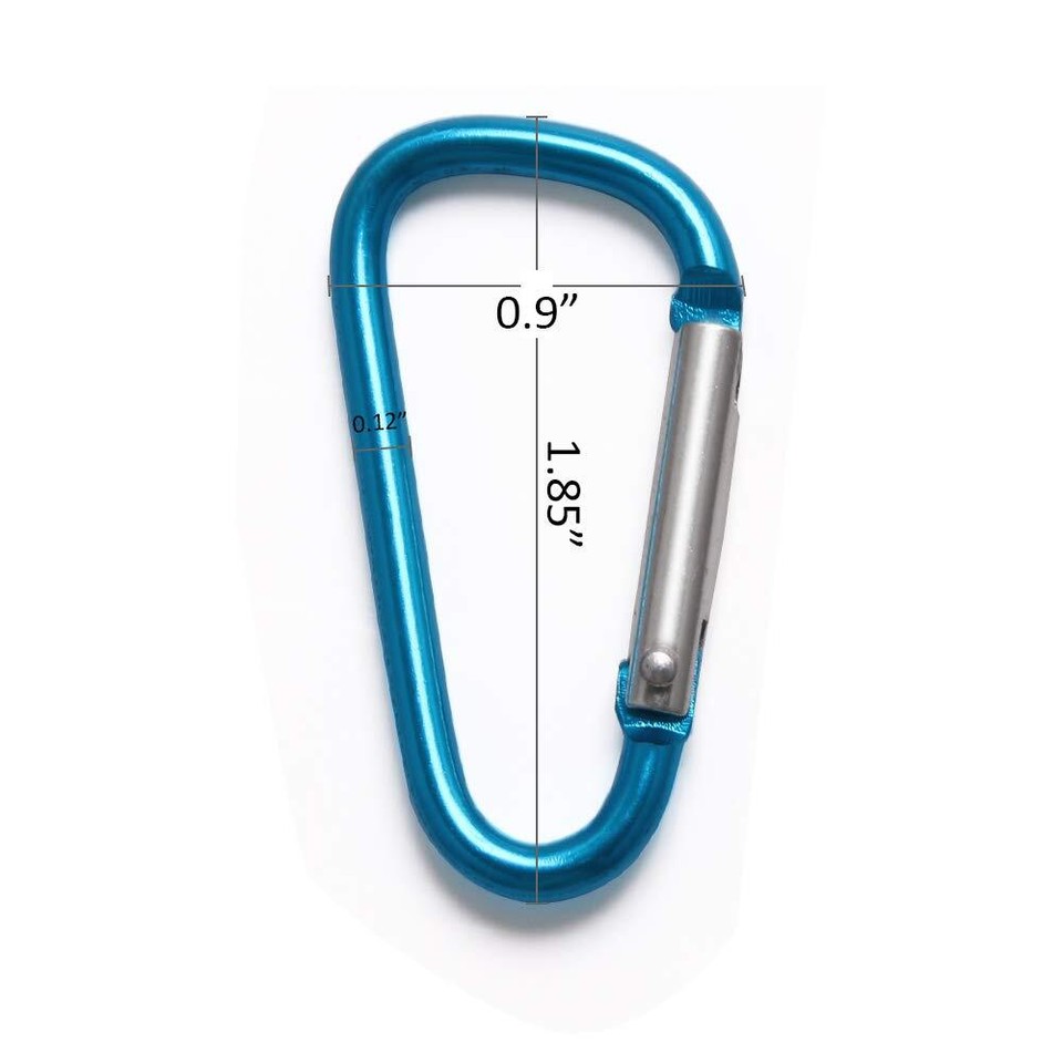 30pcs Aluminum Carabiner D Shape Key Chain Spring Snap Clip Hook ...