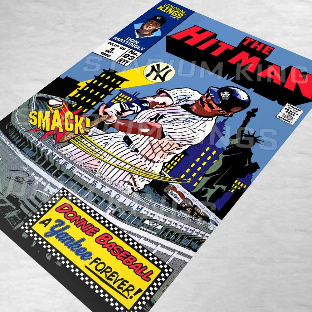 Don Mattingly Hitman 23 New York Yankees Baseball Comic Book Poster ...