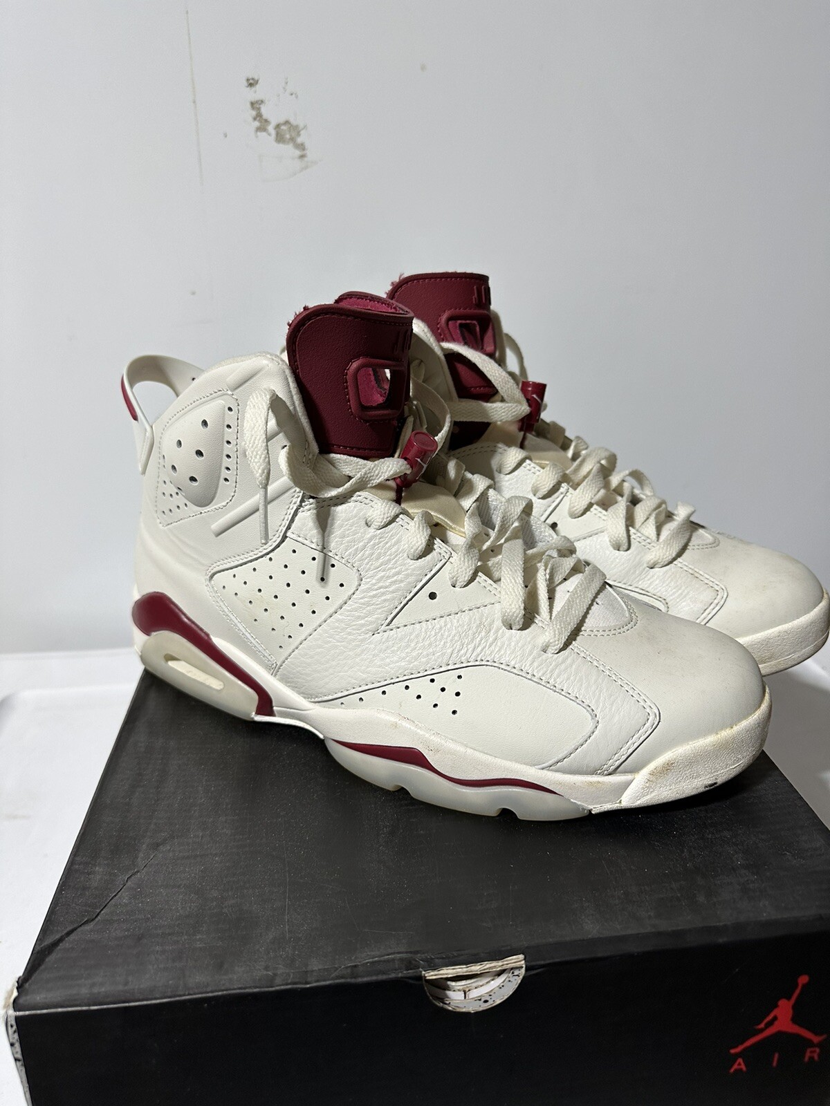 Nike Air Jordan 6 VI Maroon Nike Air White Mens Size 11 384664-116 | eBay