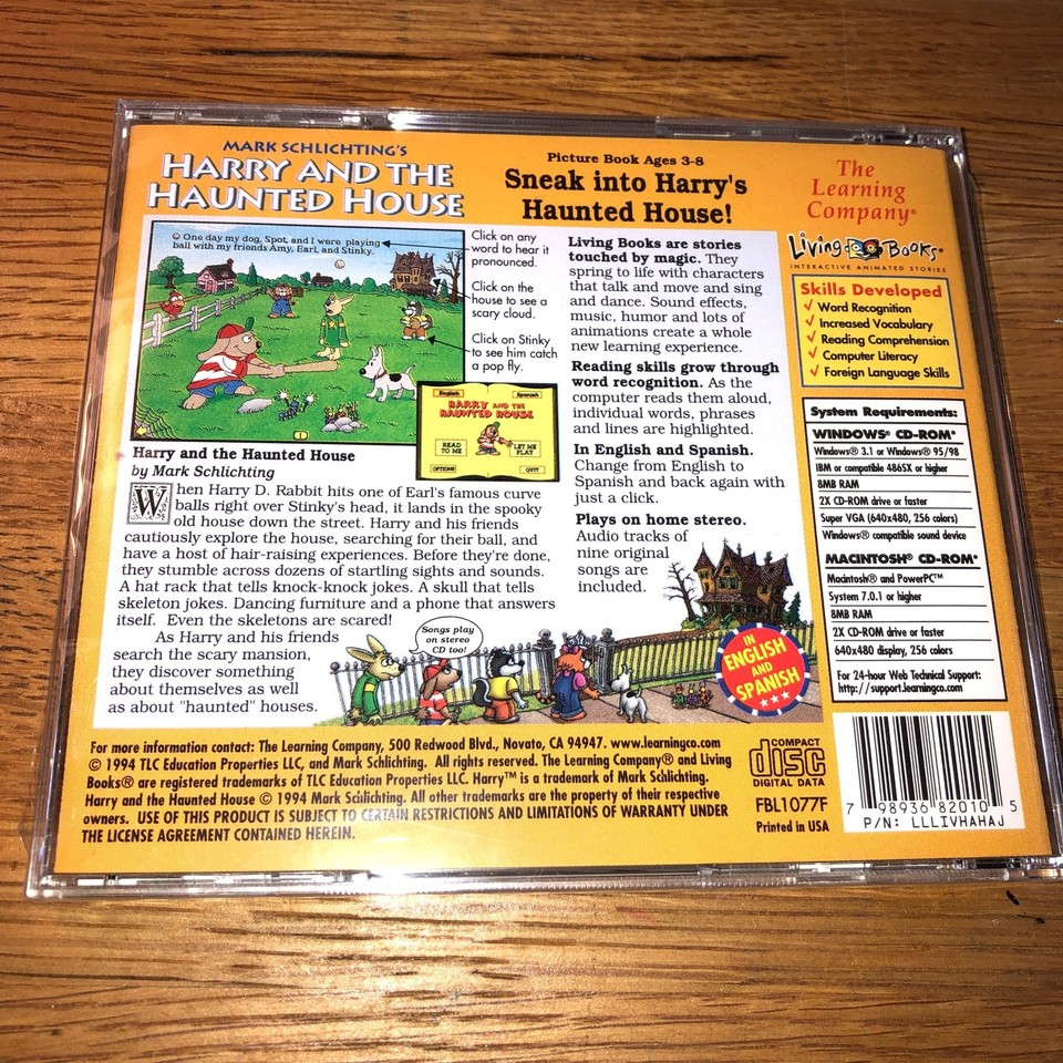 SEALED NEW Harry and the Haunted House Living Books Storybook PC CD-ROM ...