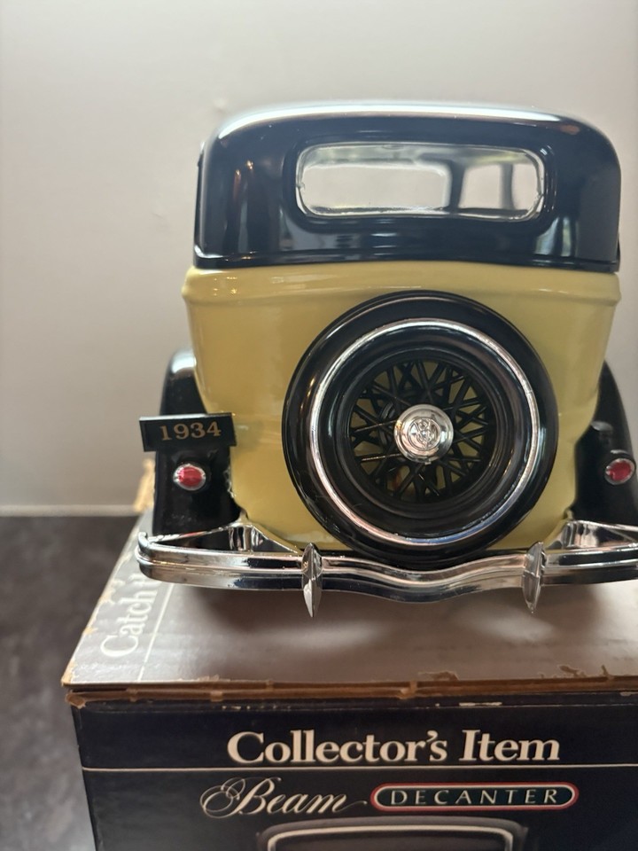 Vtg Jim Beam Yellow Police Patrol Car Decanter EMPTY Orig Box Stickers ...