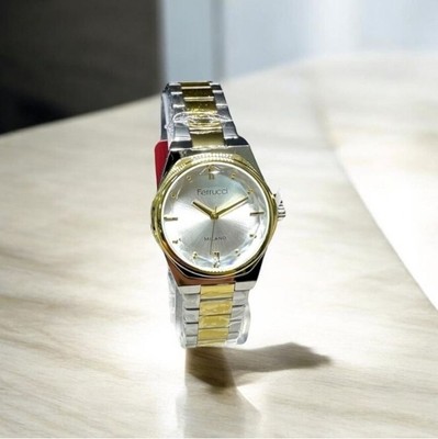 Watch: Ferrucci Fiorella Silver & Golden Stainless Steel Silver Dial ...