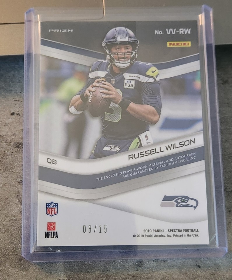 2019 Spectra Vested Veterans Russell Wilson patch auto /15 STEELERS | eBay