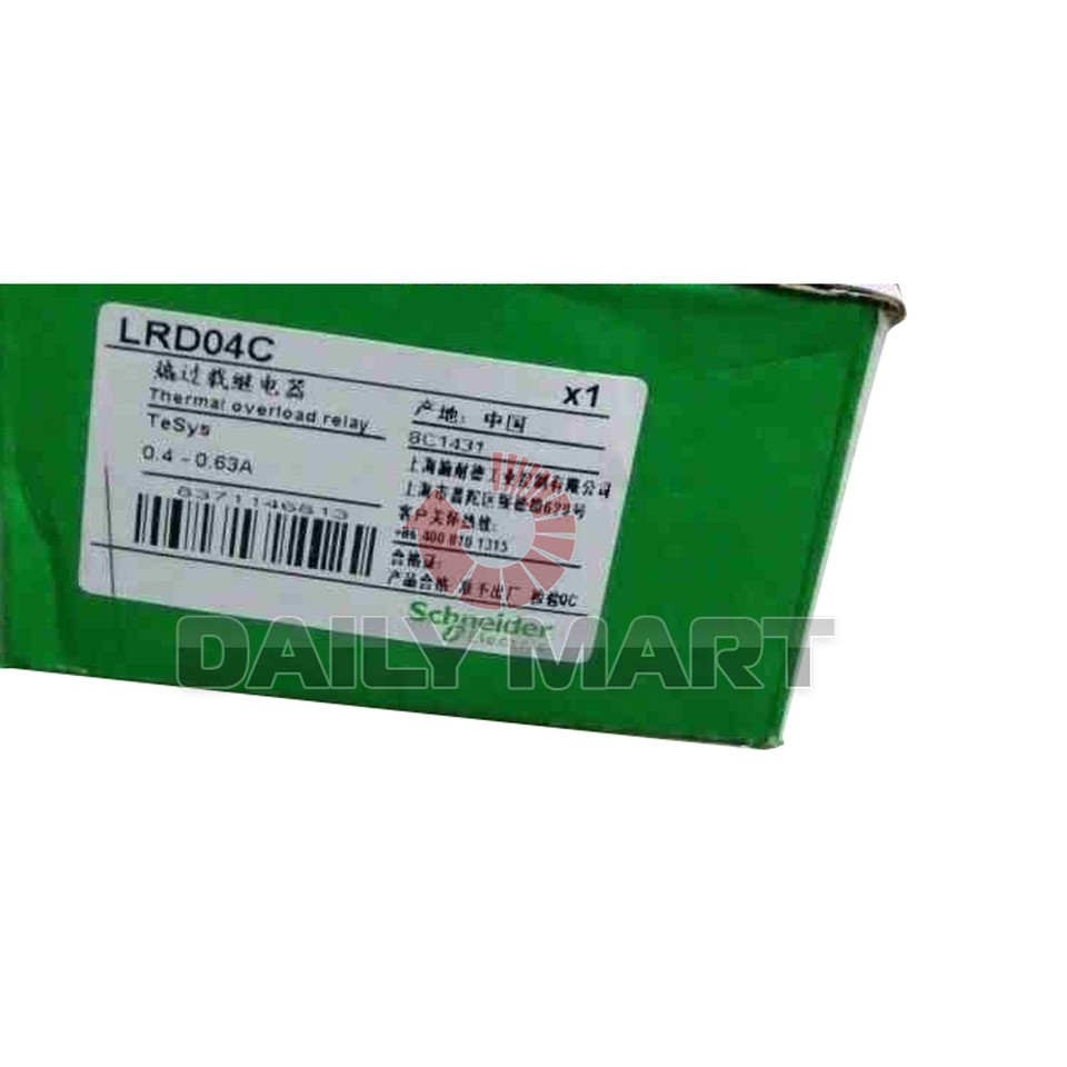 Brand New in Box Schneider TELEMECANIQUE LRD04C 0.4-0.63A Thermal ...
