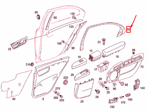 NEW MB S W221 REAR LEFT DOOR WINDOW FRAME TRIM A22173509719051 OEM NO🇺🇸 ...