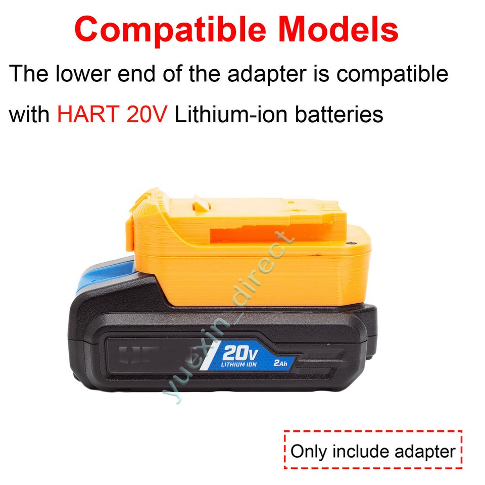 Battery Adapter For Hart 20V Li-Ion Battery Convert to for Dewalt 20V ...