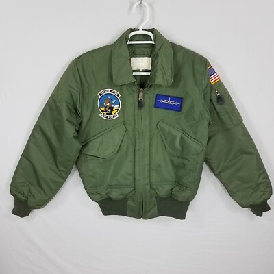 Vtg Military Jacket Flyer's CWU 45-P Insulated 10 Patches Naval ...