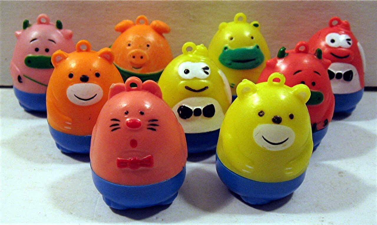 8 Roly Poly Animal Bank Necklace Vending Machine Toy Prize Old Store ...