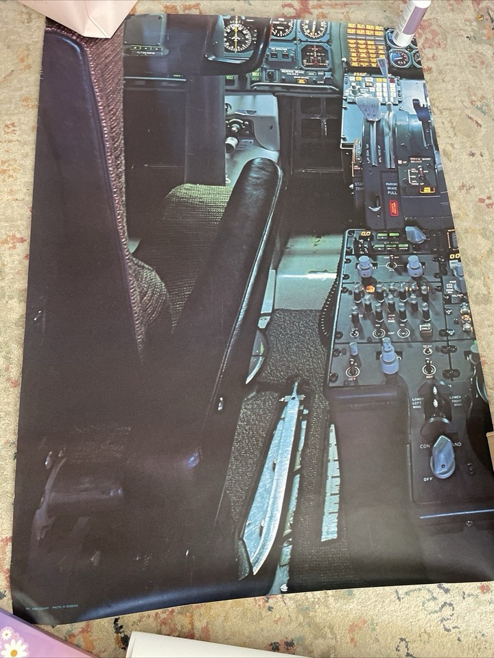 Vintage Scandecor Wallpaper Poster Large Aviation Cockpit New 1970s 4 ...