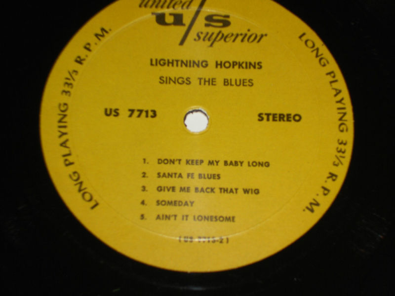 LIGHTNIN' HOPKINS NM Sings the Blues Lightning album lp United Records ...