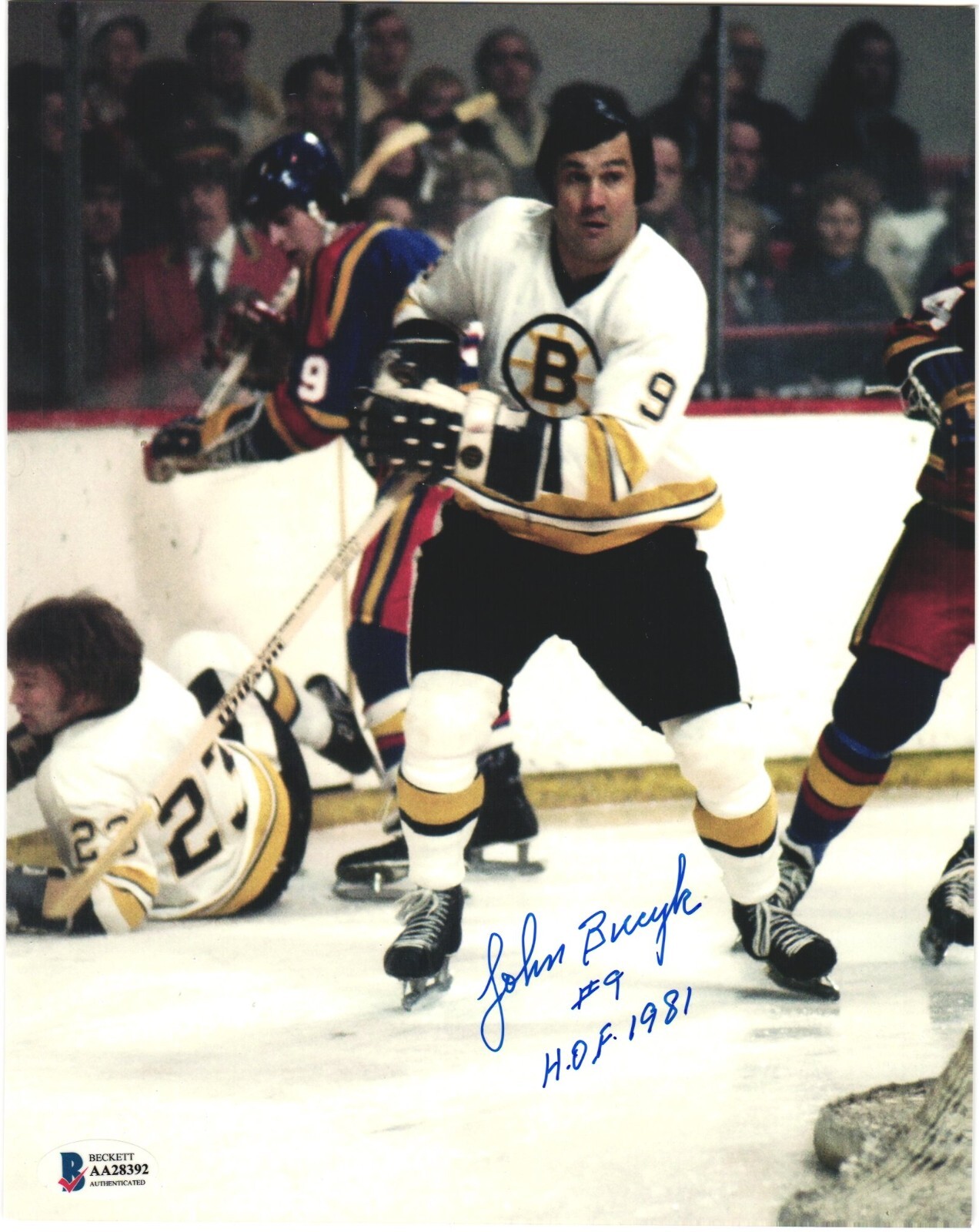 John Bucyk Autographed 8x10 Photo Bruins HOF Inscription Beckett ...