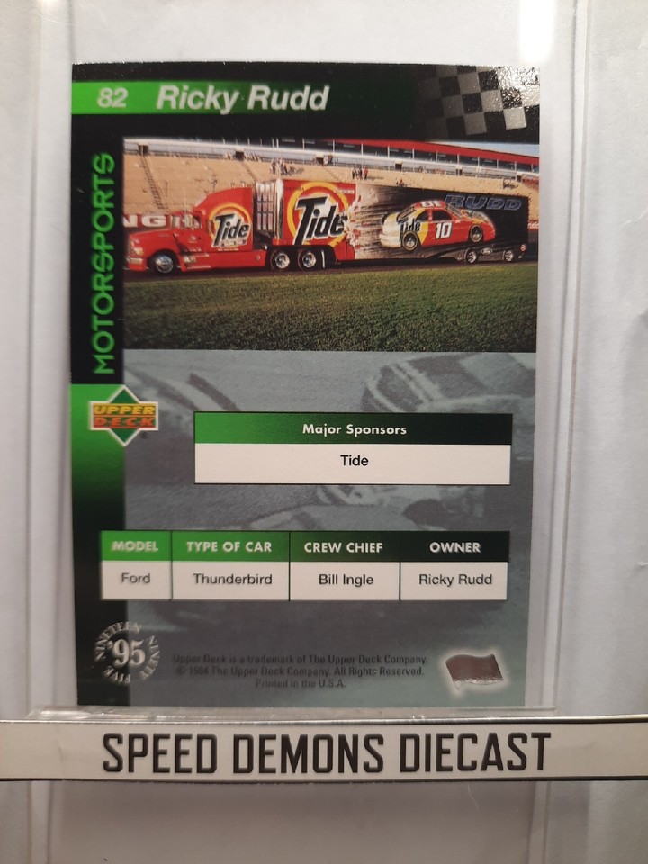 1994 Upper Deck Nascar Ricky Rudd Trading Card #82 | eBay