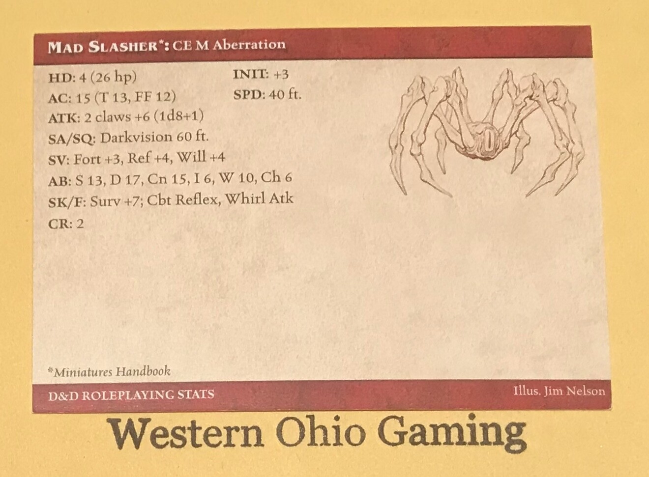 D&D Miniatures Mad Slasher #54 STAT CARD ONLY USED Aberrations | eBay