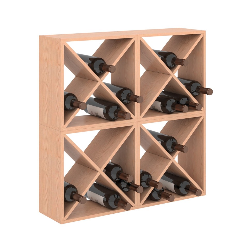 48 Bottle Wine Rack Stackable Compact Cellar Cube Bar Wine Storage ...