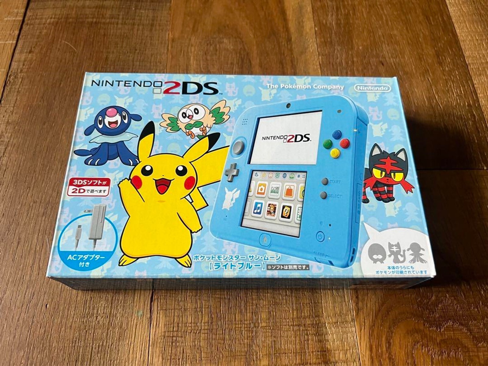 Nintendo 2DS console system Sun Moon Light Blue Pikachu Pokemon Limited ...
