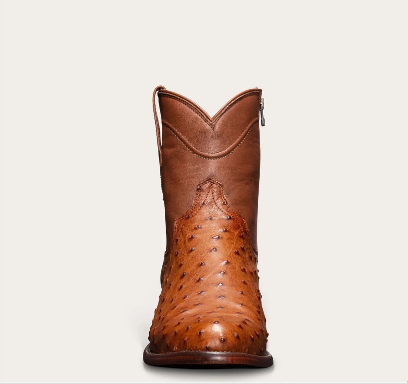 Mens Round Toe Studded Leather Knight Boots Zipper Low-Heel Cowboy ...