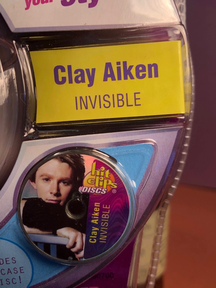 Rare Hit Clips Discs Clay Aiken Purple Deluxe Personal Player | eBay