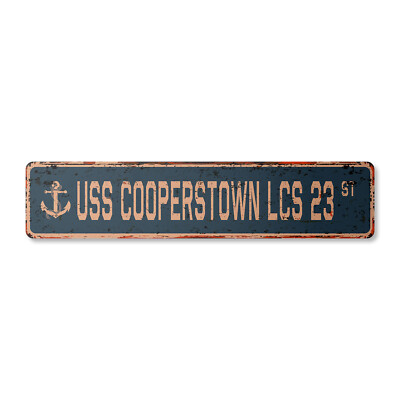 USS COOPERSTOWN LCS 23 Vintage Street Sign us navy ship veteran sailor ...
