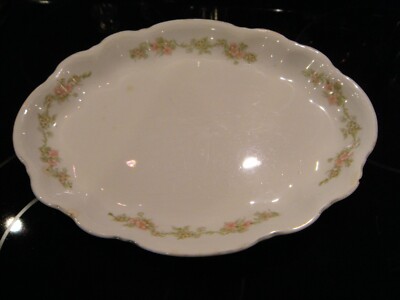 Homer Laughlin Hudson China Dinner Platter with pink floral pattern ca ...