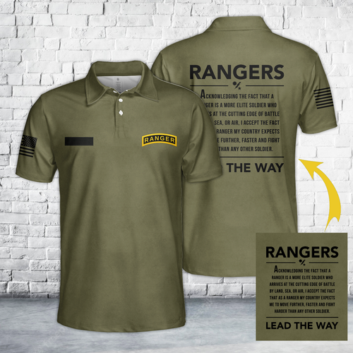 Custom Name US Army Rangers Polo Shirt | eBay