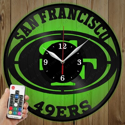 LED Vinyl Clock San Francisco 49ers LED Wall Art Decor Clock Original ...